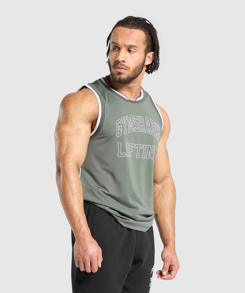 Gymshark Mesh Tank - Unit Green | Gymshark